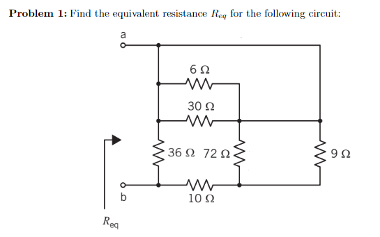 Solved Problem 1: Find the equivalent resistance Req for the | Chegg.com