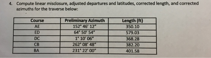 Solved Compute Linear Misclosure Adjusted Departures And