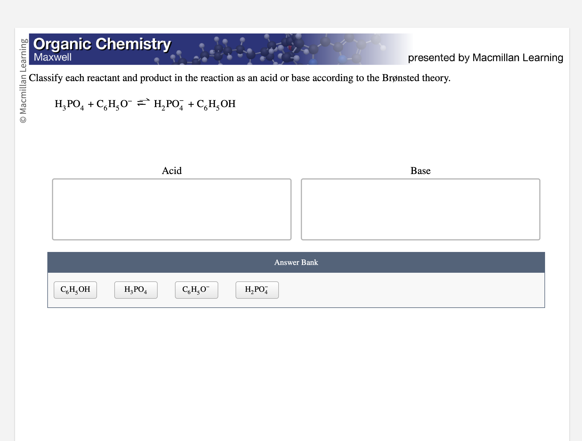 Solved Classify each reactant and product in the reaction as | Chegg.com