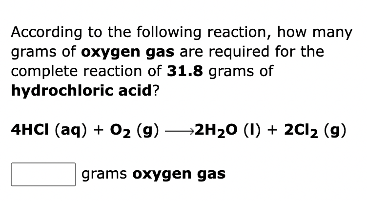 Solved According to the following reaction, how many grams | Chegg.com