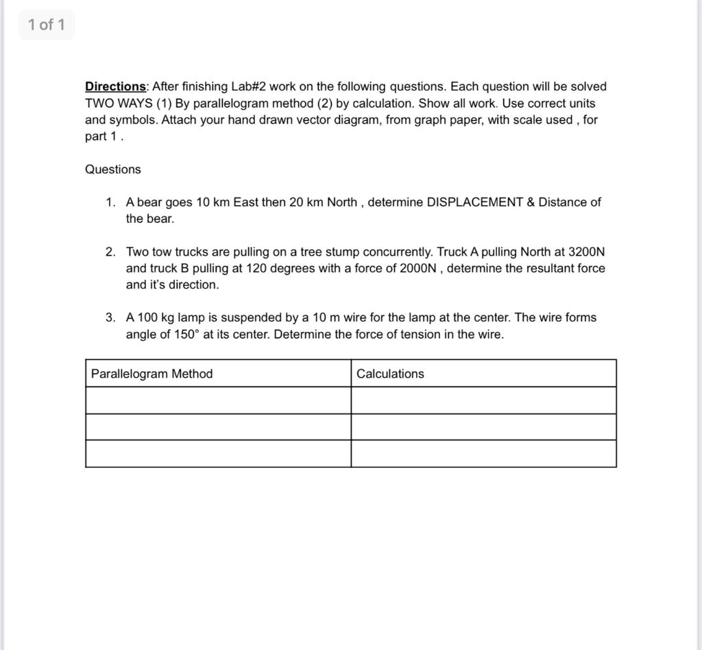 Solved 1 of 1 Directions: After finishing Lab#2 work on the | Chegg.com
