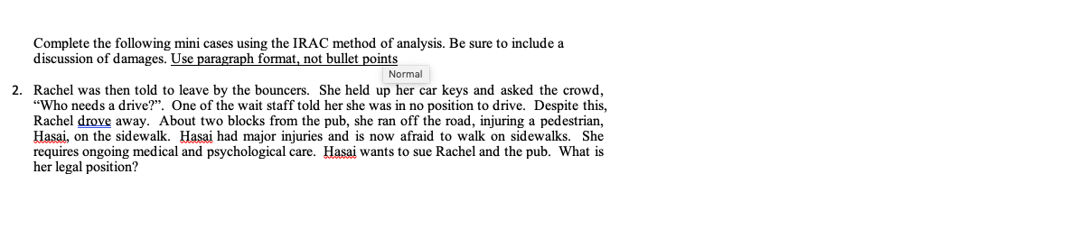 Solved Complete the following mini cases using the IRAC | Chegg.com