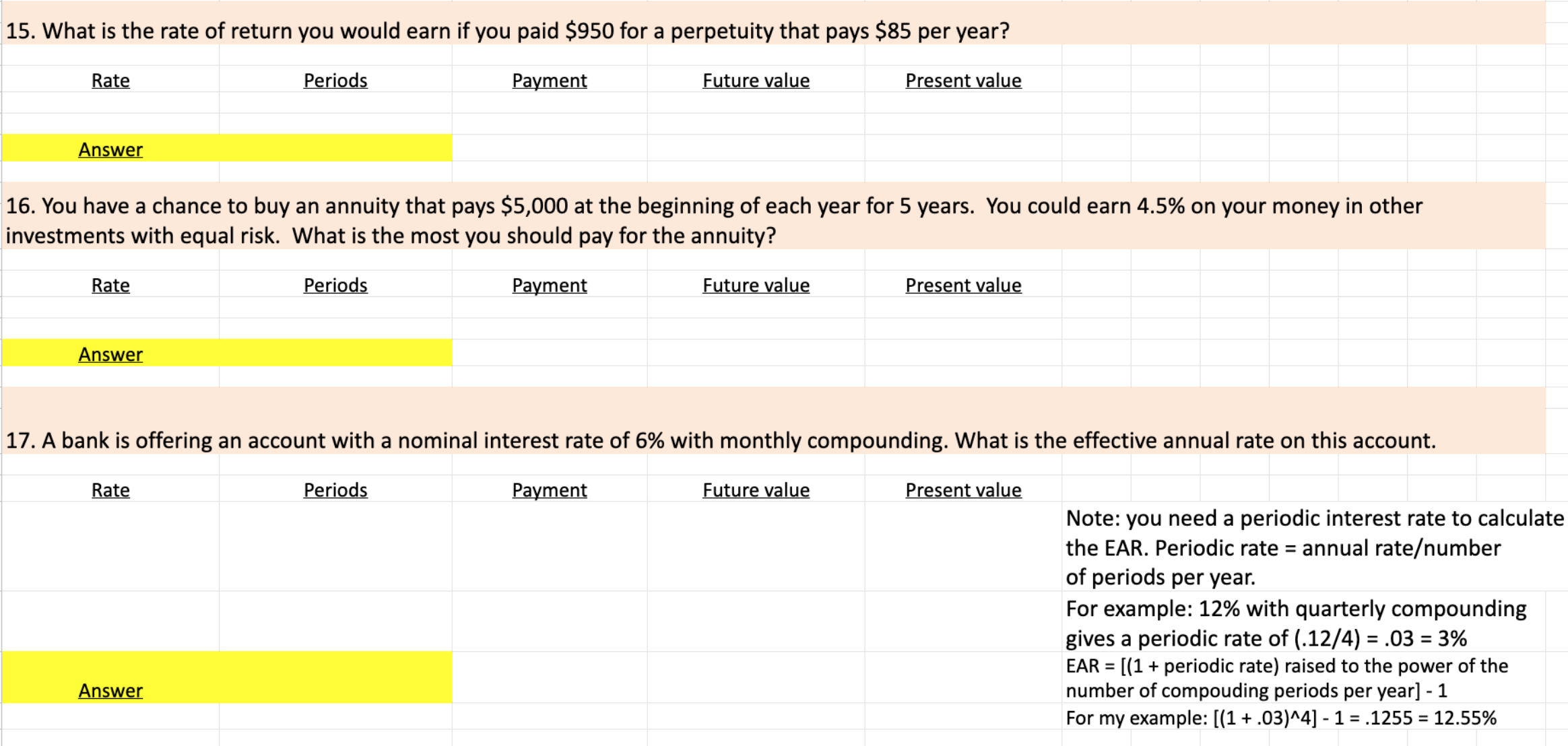 Solved Can someone show me the correct excel formula to | Chegg.com