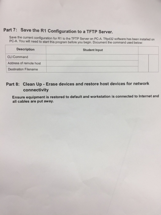 Solved Part 6 Use The Ios Cli To Gather Device Information