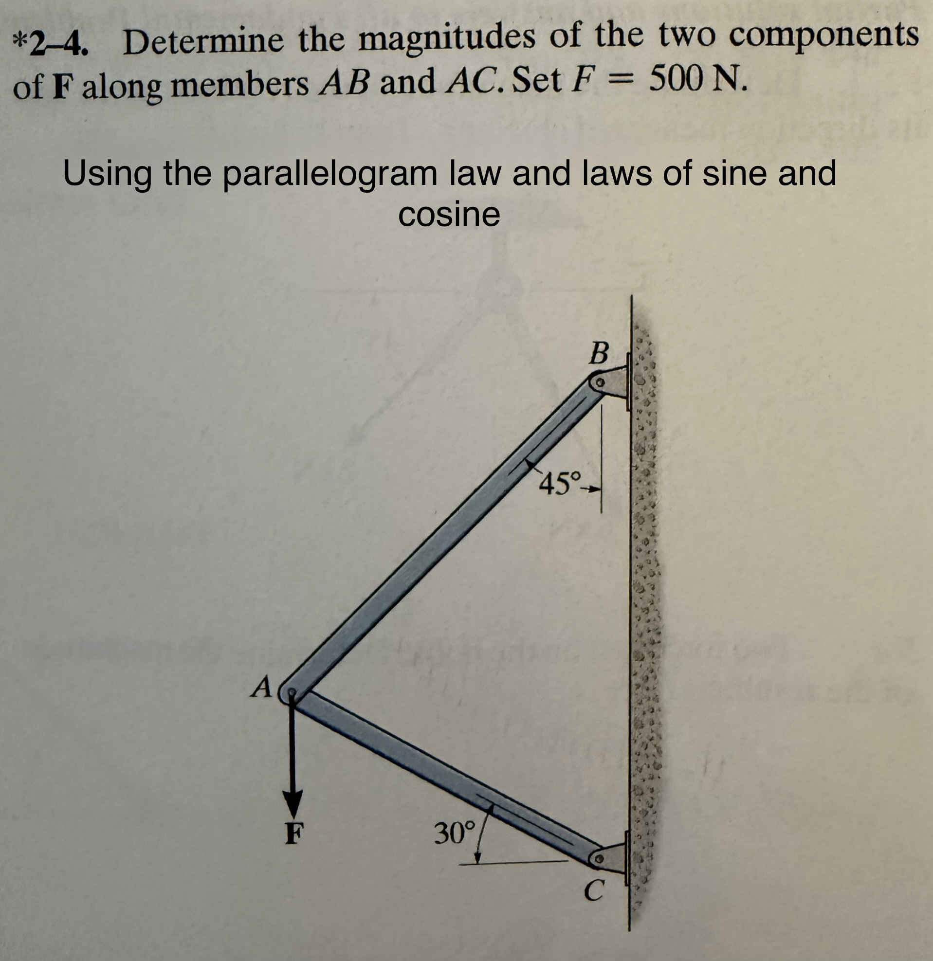 *2-4. ﻿Determine the magnitudes of the two components | Chegg.com
