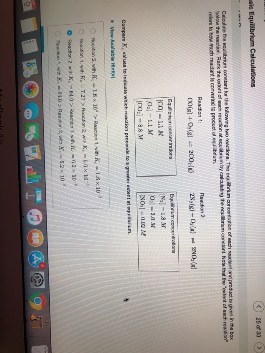 Solved sic Equilibrium Calculations 25 of 33 below the | Chegg.com