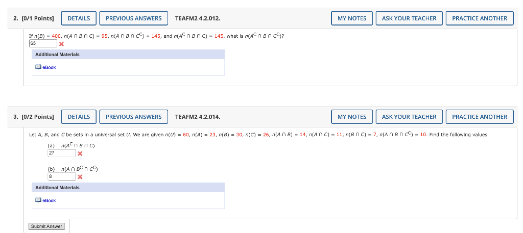 Solved If n(B)=400,n(A∩B∩C)=95,n(A∩B∩CC)=145, and | Chegg.com
