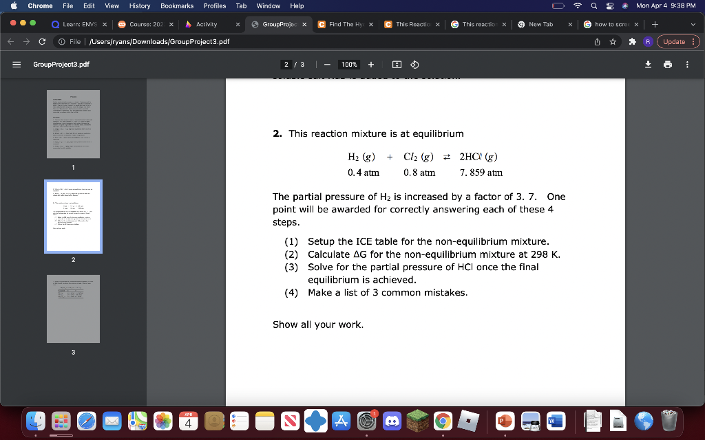 Chrome File Edit View History Bookmarks Profiles Tab | Chegg.com
