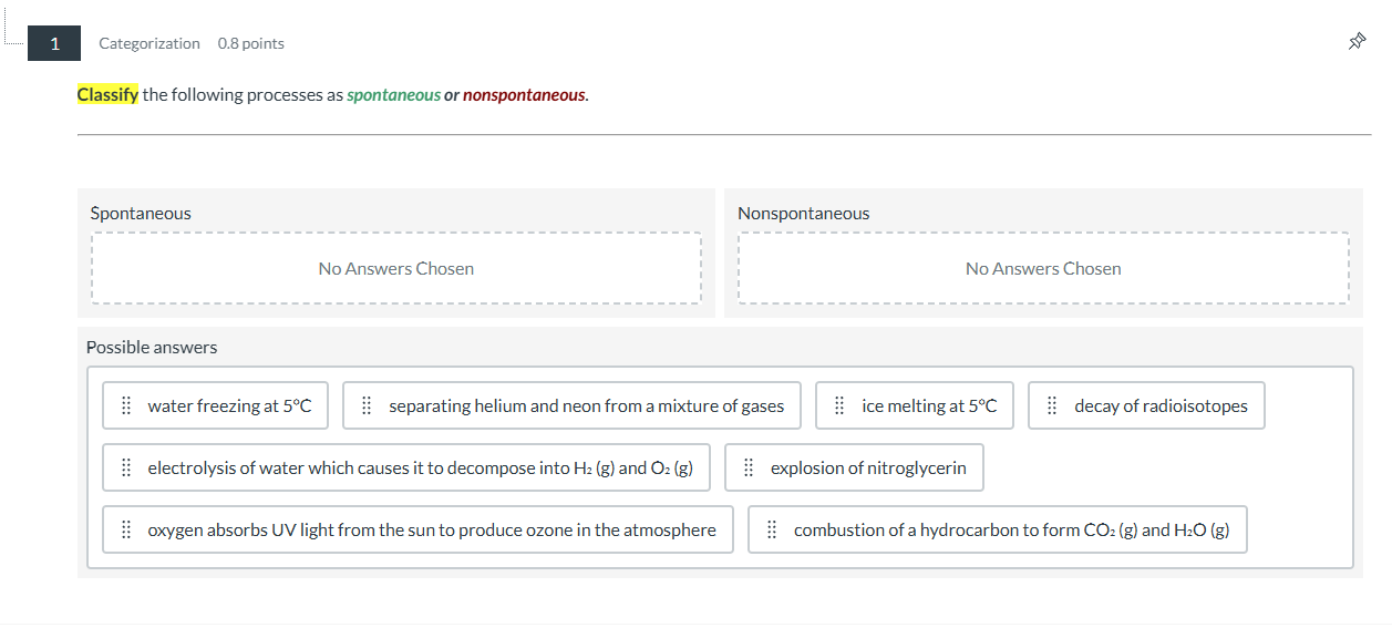High Quality SOLUTION Classify the following processes as ﻿spontaneous or | Chegg.com