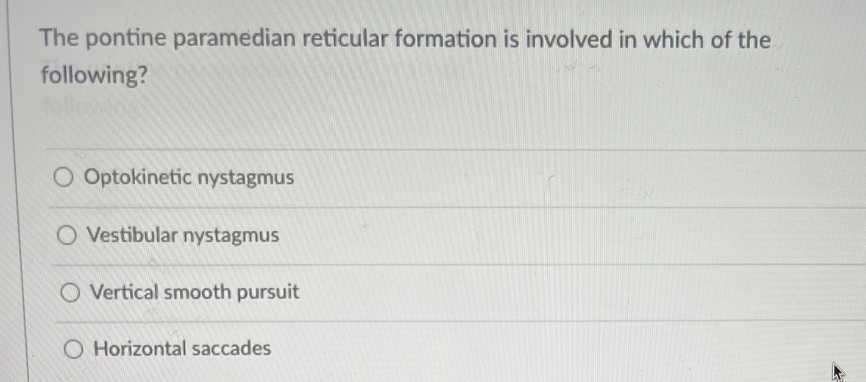 Solved The pontine paramedian reticular formation is | Chegg.com