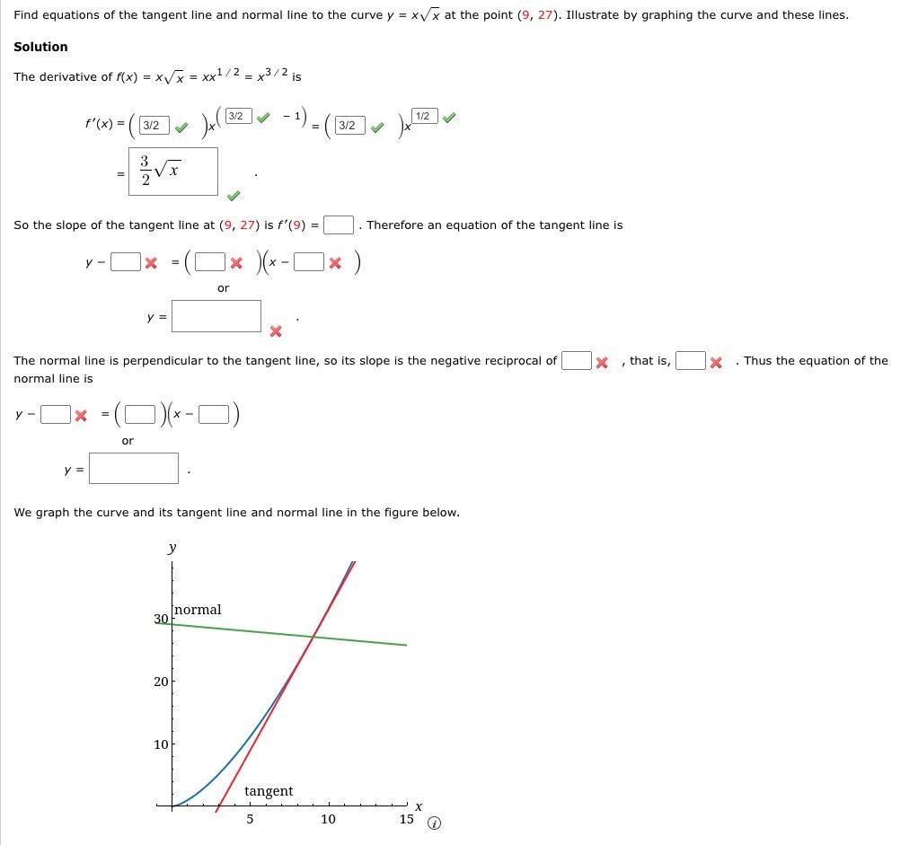 Solved Find equations of the tangent line and normal line to | Chegg.com
