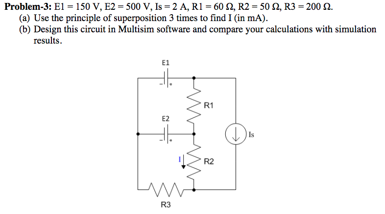 Solved Problem 3 E1 150 V E2 500 V Is 2