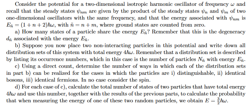 Solved Consider the potential for a two-dimensional | Chegg.com