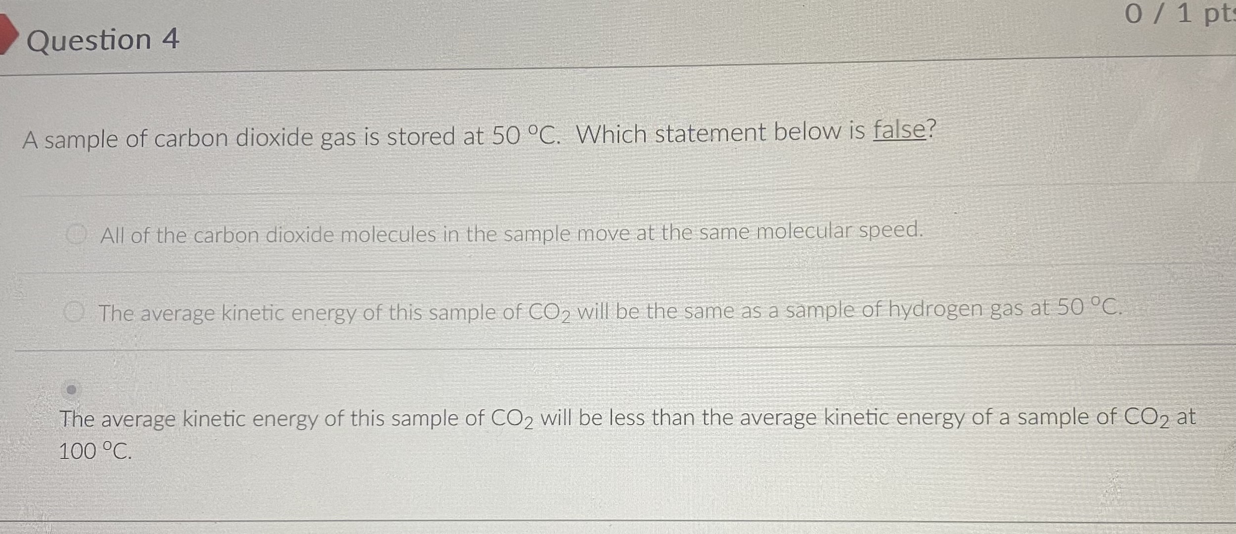 Solved A sample of carbon dioxide gas is stored at 50∘C. | Chegg.com