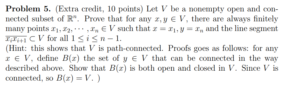 Solved Problem 5. (Extra ﻿credit, 10 ﻿points) ﻿Let V be ﻿a | Chegg.com