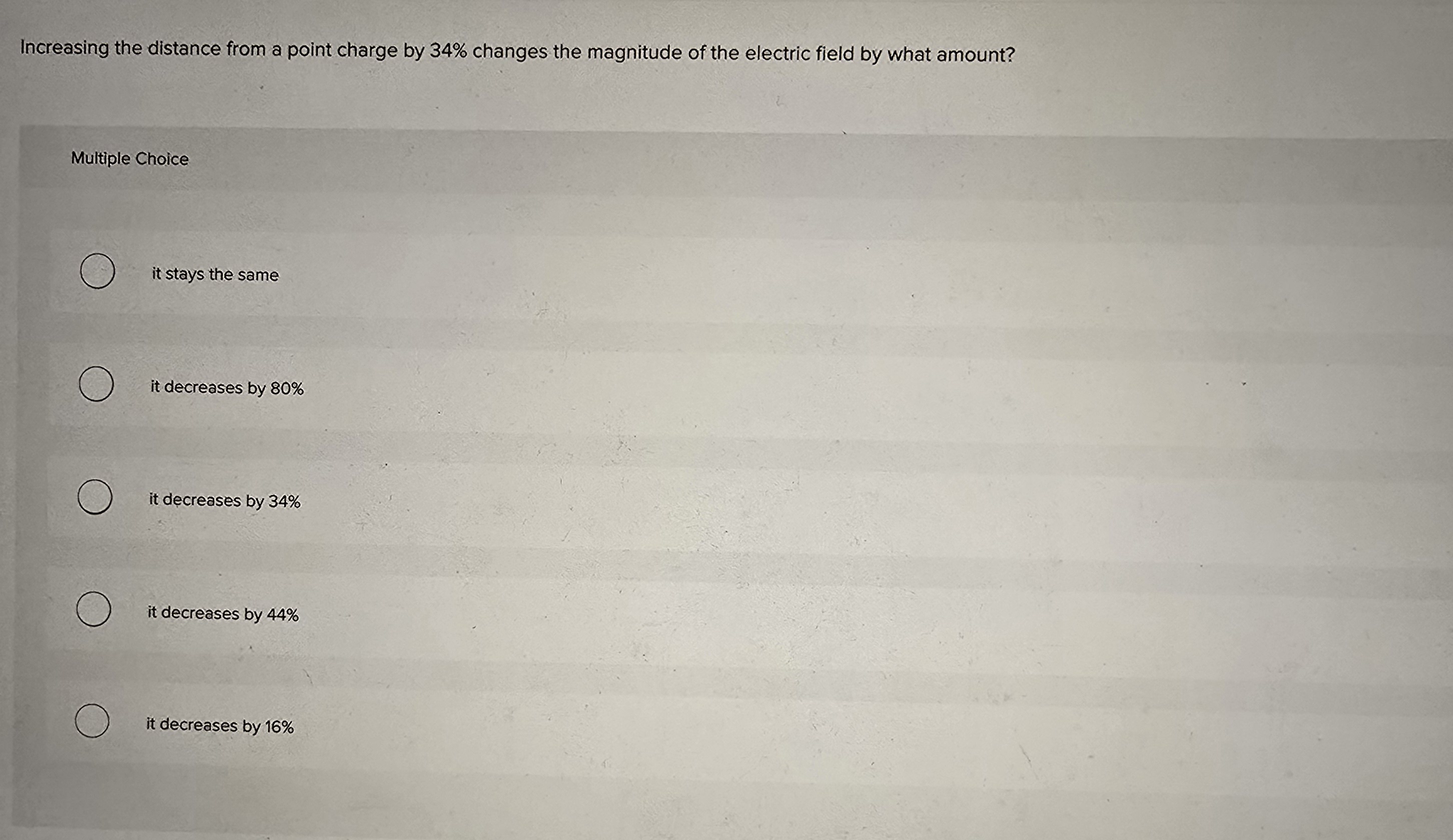 Solved Increasing the distance from a point charge by | Chegg.com