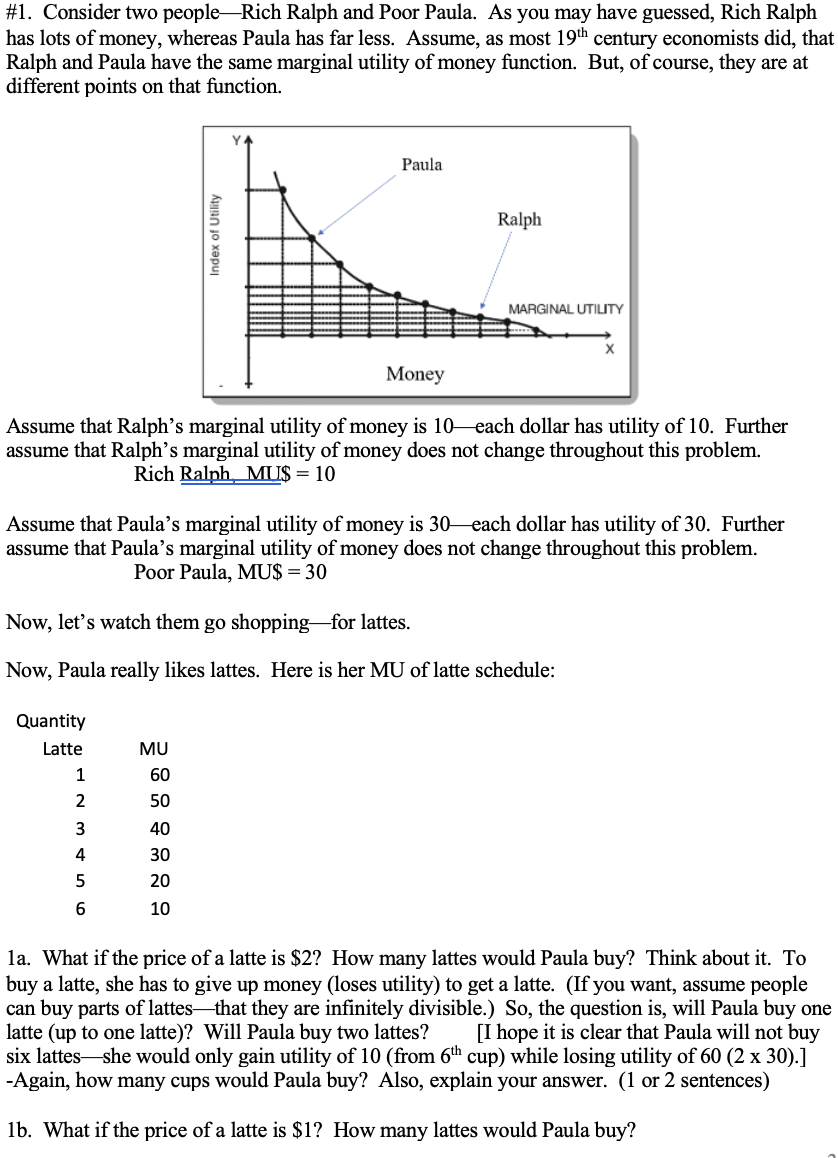 Solved #1. Consider two people—Rich Ralph and Poor Paula. As | Chegg.com