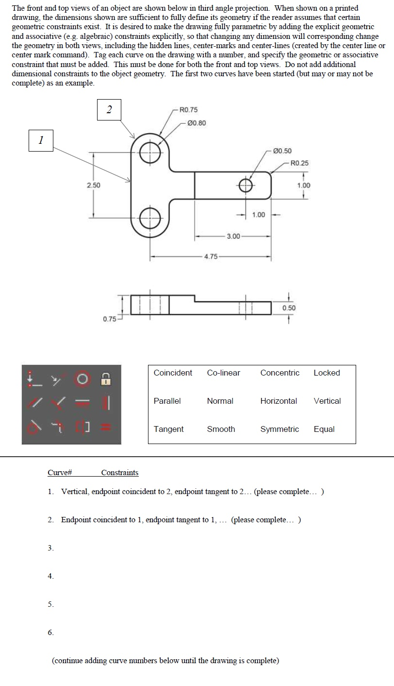Solved The front and top views of an object are shown below | Chegg.com