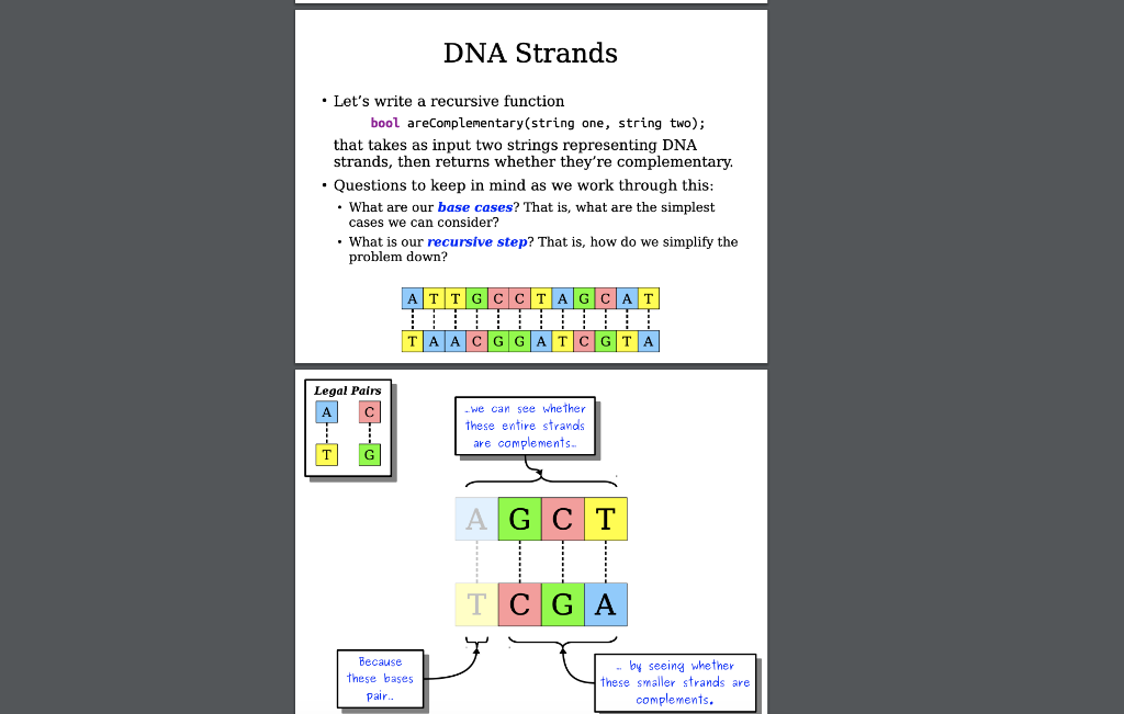 Dna Strands Let S Write A Recursive Function Bool
