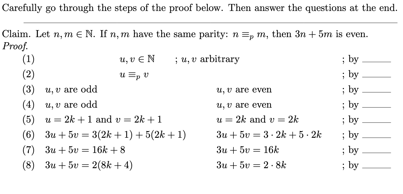 Solved Carefully go through the steps of the proof below. | Chegg.com