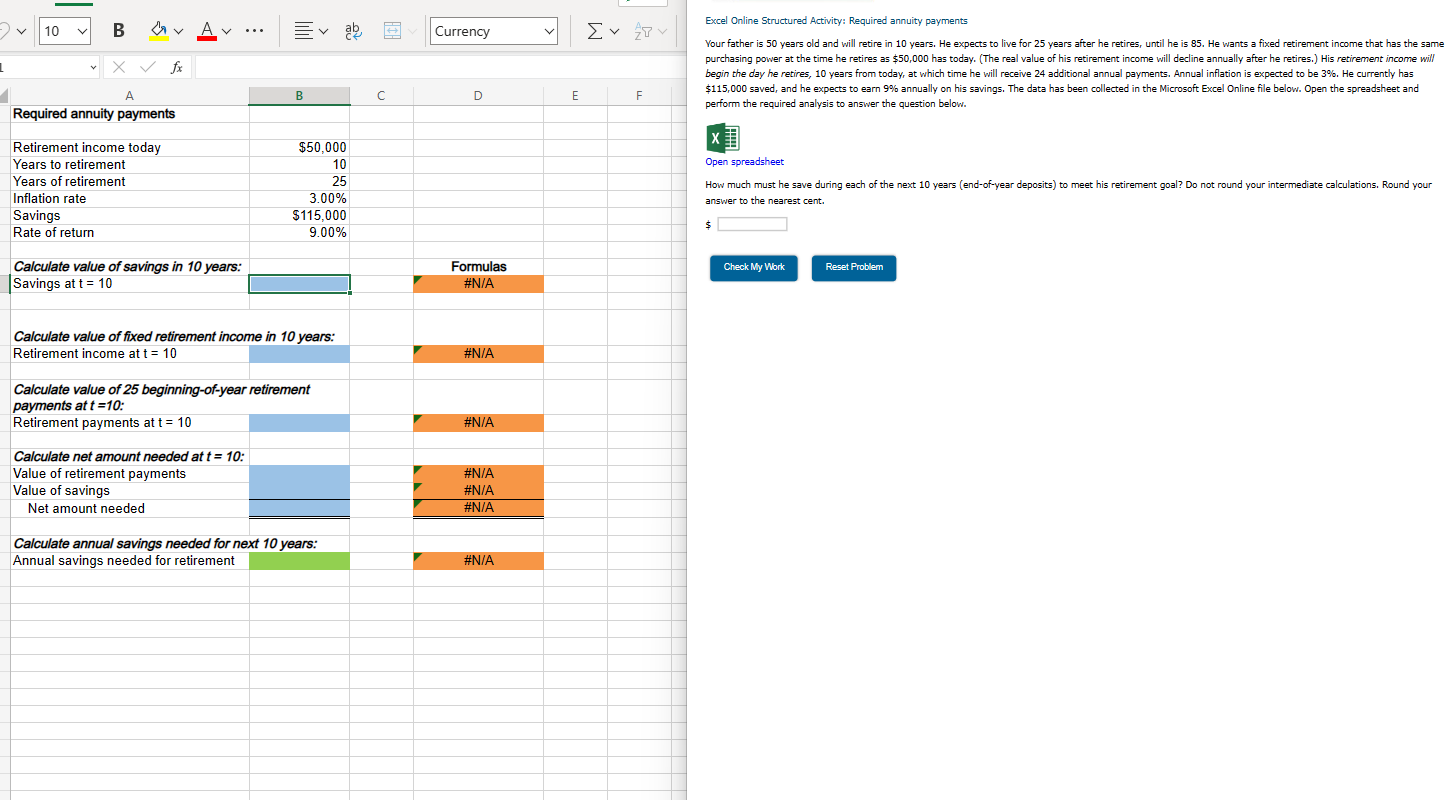 Solved Open spreadsheet How much must he save during each of | Chegg.com