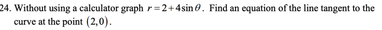 Solved 24. Without using a calculator graph r=2+4 sin 0. | Chegg.com