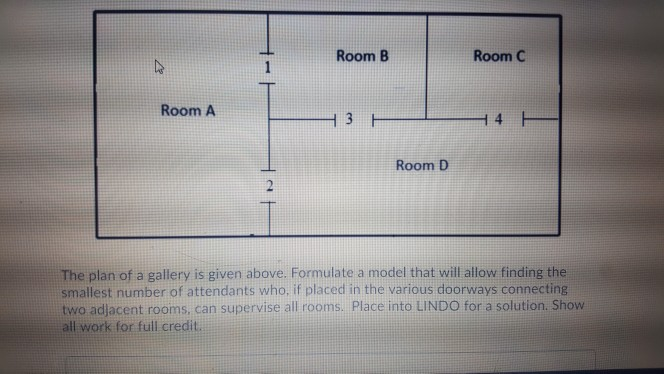 Solved Room B Room C Room A 3 Room D The plan of a gallery | Chegg.com