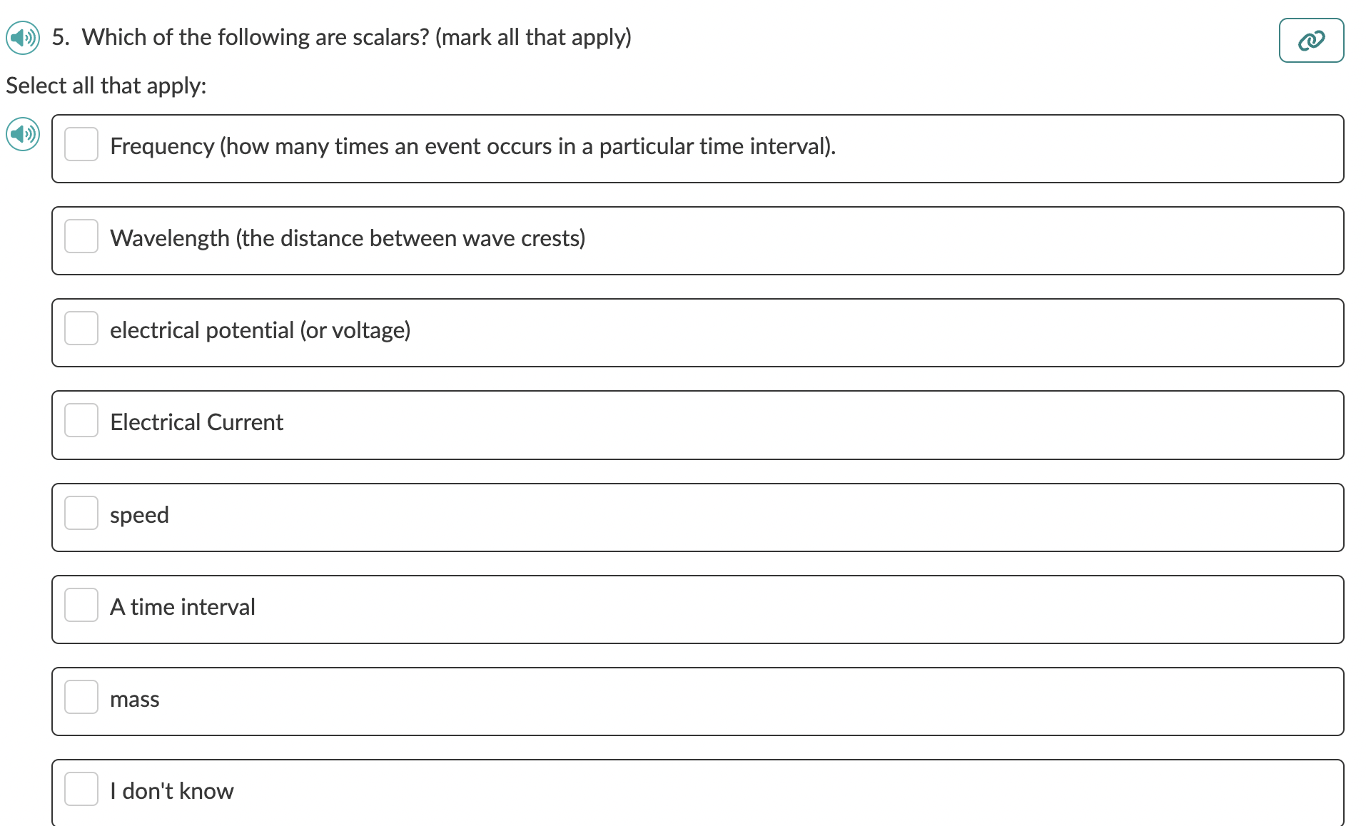 Solved Which of the following are scalars? (mark all that | Chegg.com