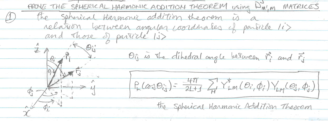 Solved д a A PROVE THE SPHERICAL HARMONIC ADDITION THEOREM | Chegg.com