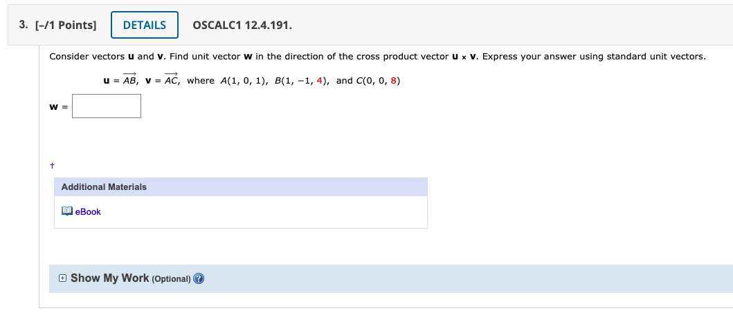 Solved Consider vectors u and v. Find unit vector w in the | Chegg.com