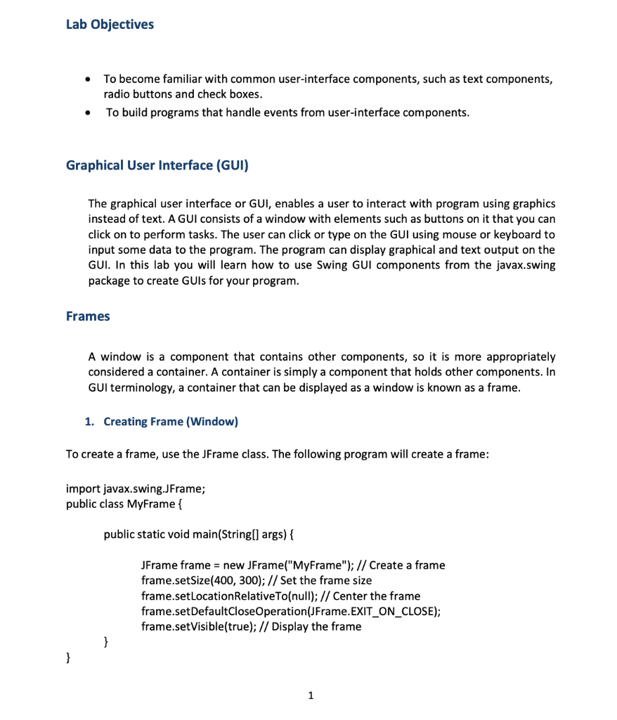 Lab Objectives - To become familiar with common | Chegg.com
