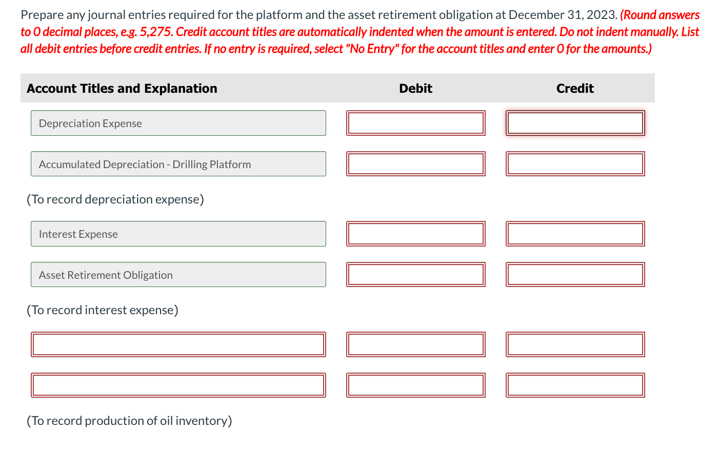 Solved Prepare any journal entries required for the platform | Chegg.com