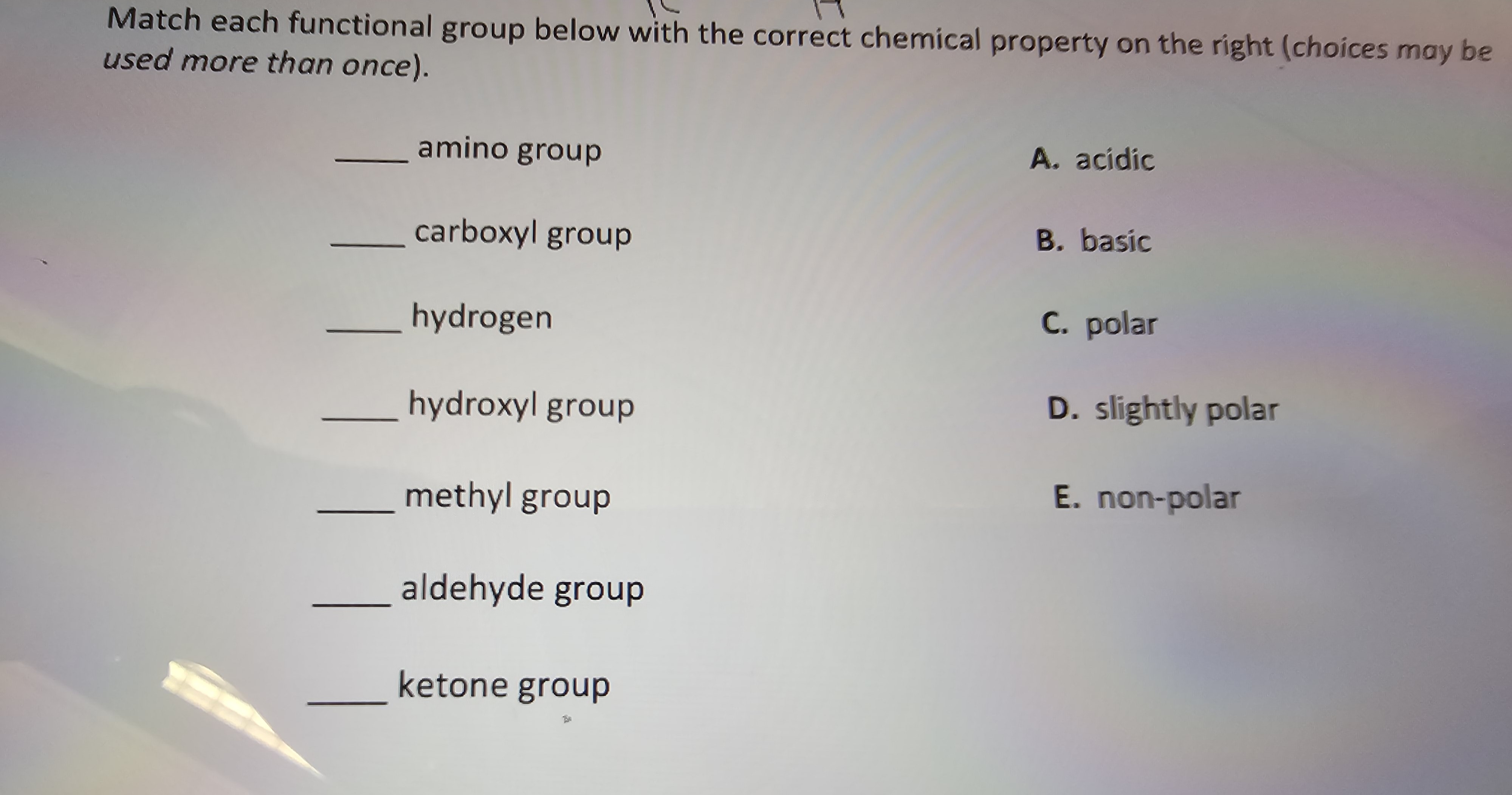 Solved Match each functional group below with the correct | Chegg.com