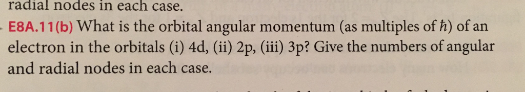 Solved radial nodes in each case. E8A.11(b) What is the | Chegg.com