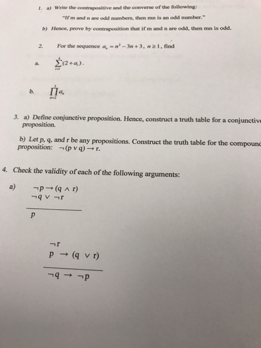Solved Write the contrapositive and the converse of the | Chegg.com