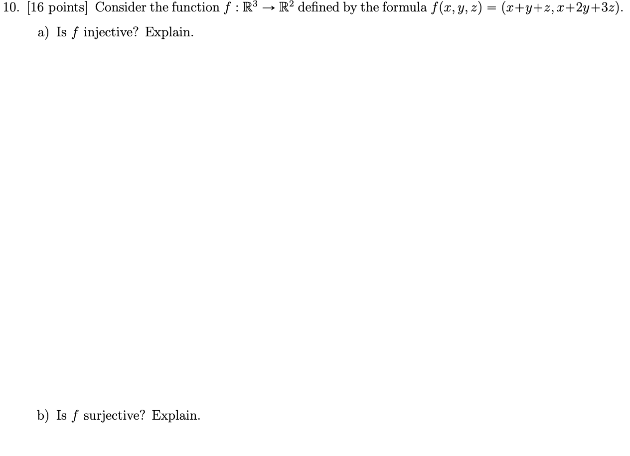 Solved s] Consider the function f : R 3 Ñ R 2 defined by the | Chegg.com