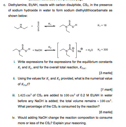 Solved C. Diethylamine, Et2NH, reacts with carbon | Chegg.com