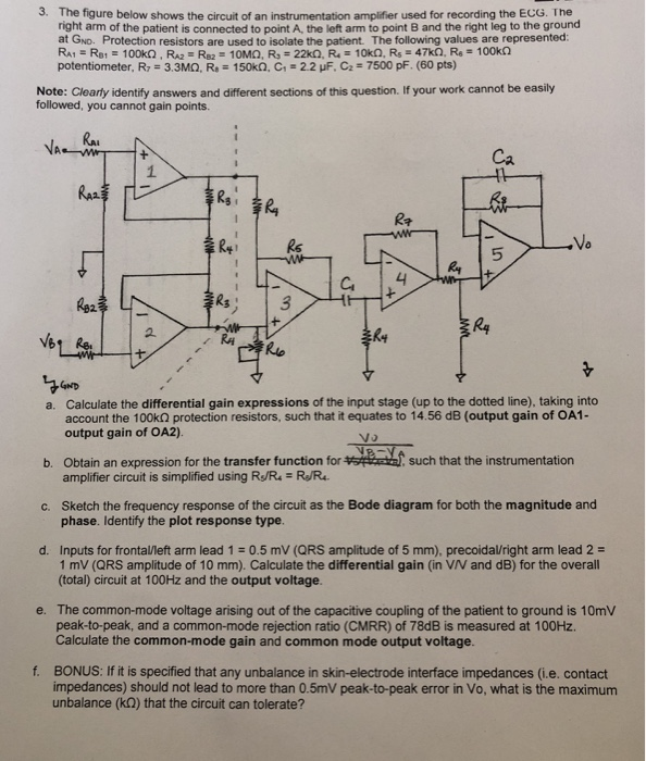 Solved 3. The figure below shows the circuit of an | Chegg.com