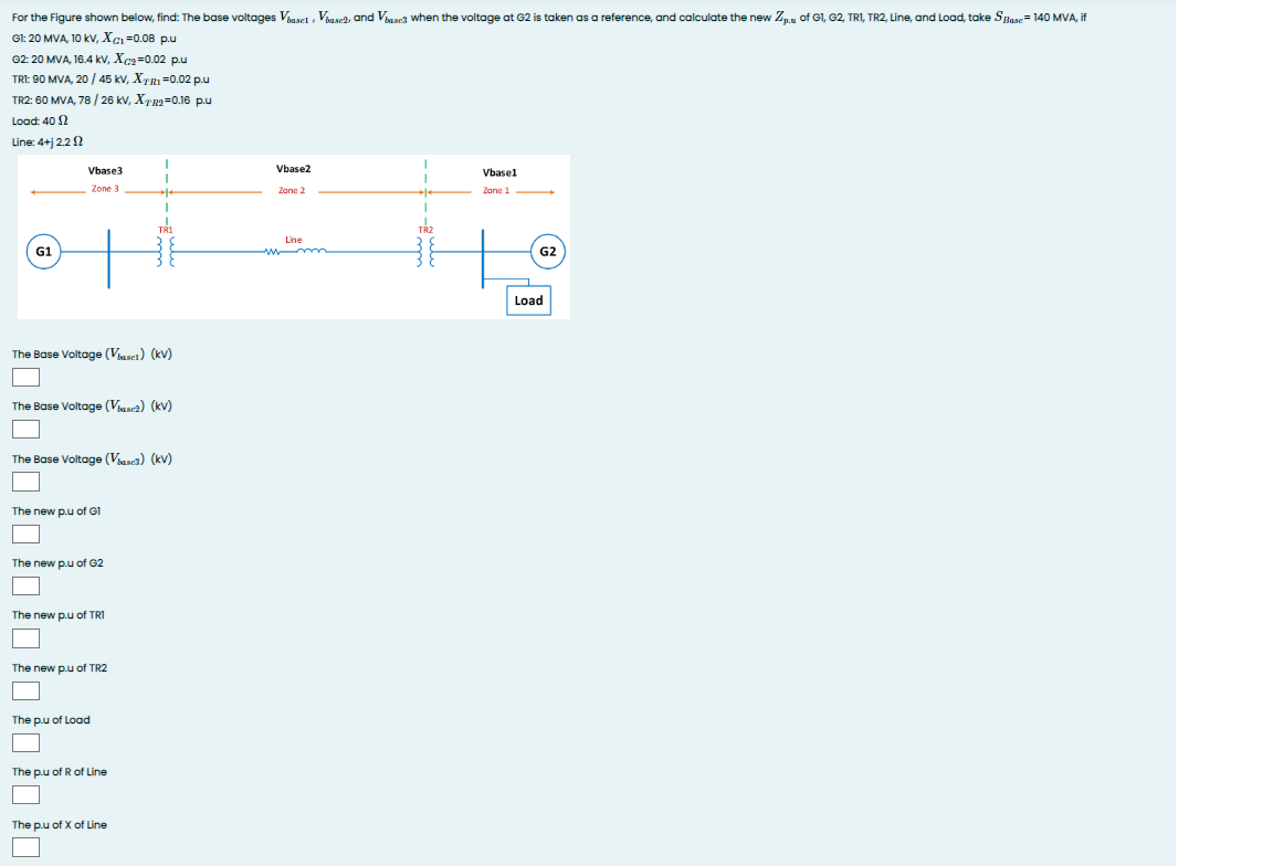 Solved GI: 20 MVA, 10kV,XG1=0.08 p.u G2: | Chegg.com