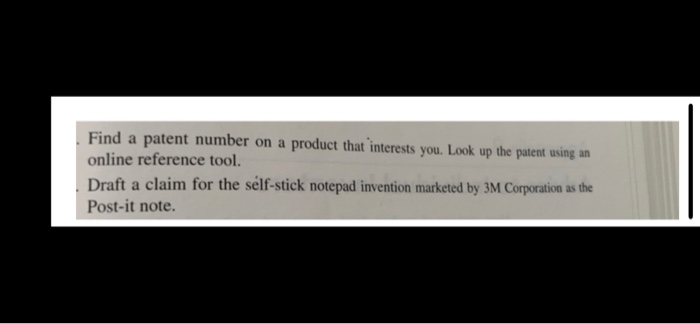 Solved Find a patent number on a product that interests you. | Chegg.com
