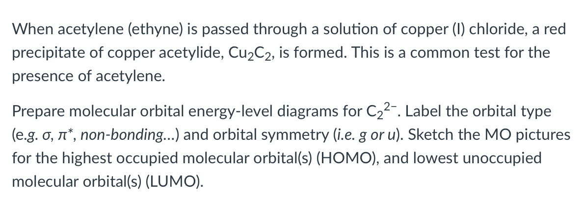 Solved When acetylene (ethyne) is passed through a solution | Chegg.com