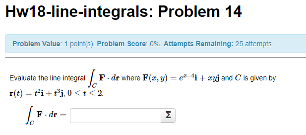 Solved Hw18-line-integrals: Problem 14 Problem Value: 1 | Chegg.com