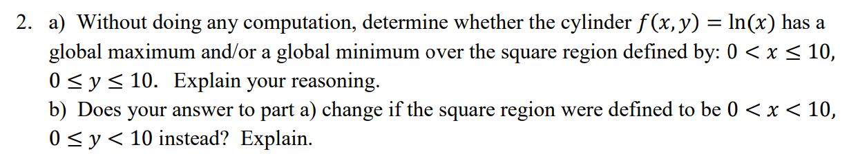 Solved 2. a) Without doing any computation, determine | Chegg.com