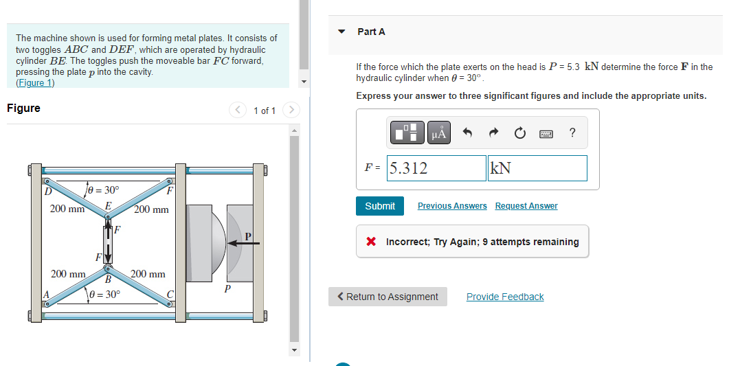 Solved The machine shown is used for forming metal plates. | Chegg.com