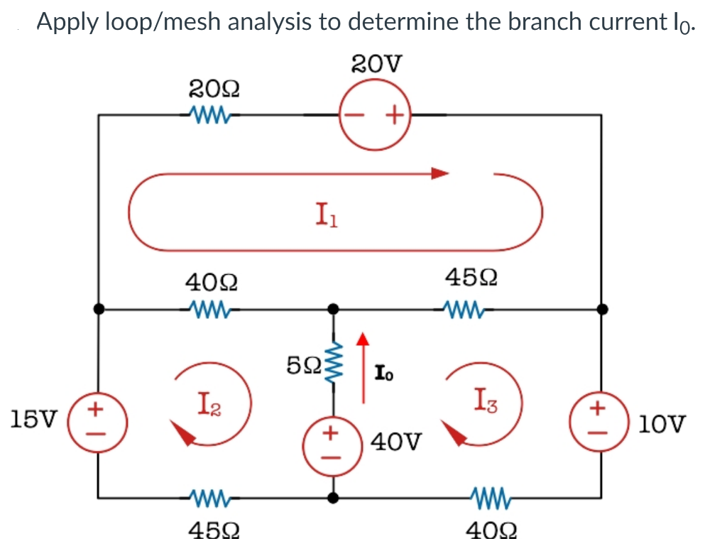 Solved Apply loop/mesh analysis to determine the branch | Chegg.com