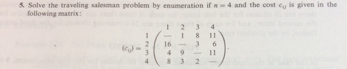 Solved 5. Solve the traveling salesman problem by | Chegg.com