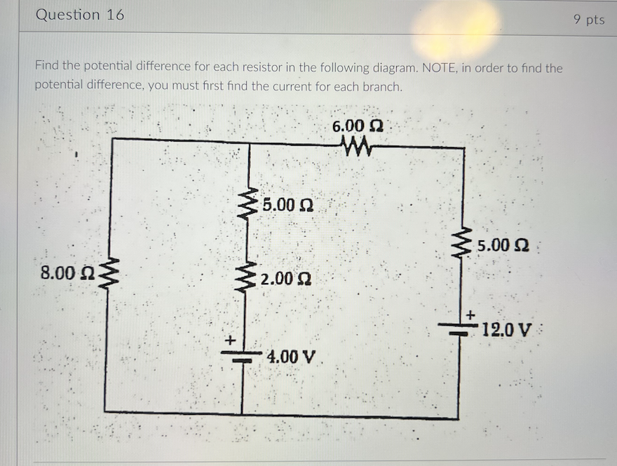 Potential Difference Diagram