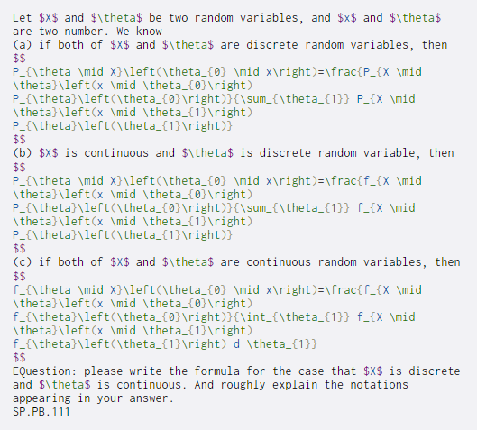 Solved Let $X$ and $\theta$ be two random variables, and $x$ | Chegg.com