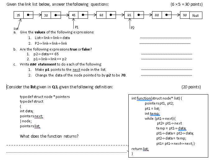 Solved ** URGENT ** LINKED LIST ** STRUCT IN C Please answer | Chegg.com