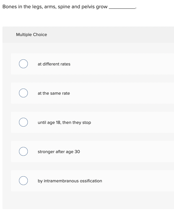 Solved Bones in the legs, arms, spine and pelvis | Chegg.com